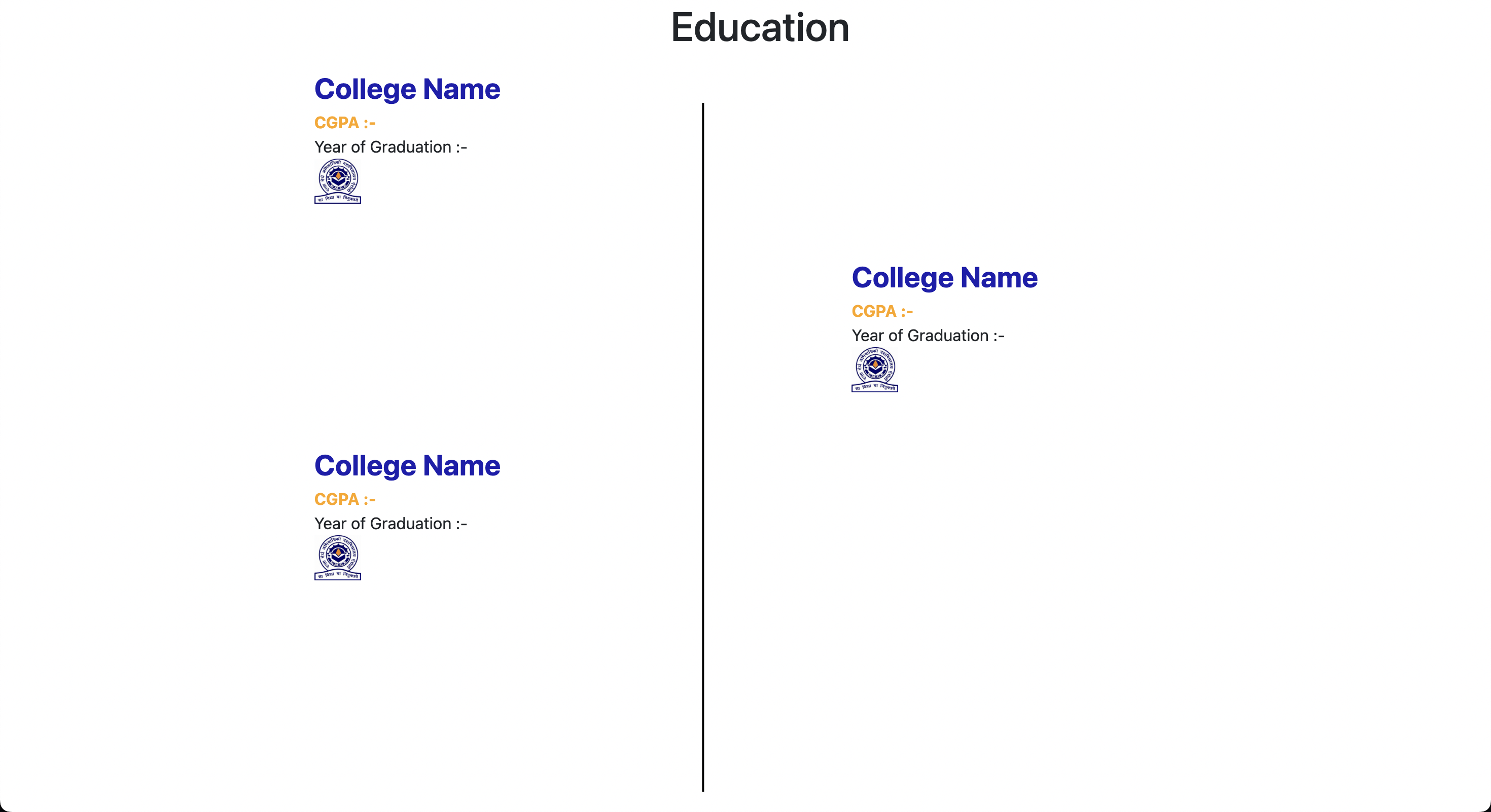 Redesign Education Section · Issue #5 · Google-Developer-Students-Club-DMCE/Student-Portfolio ...