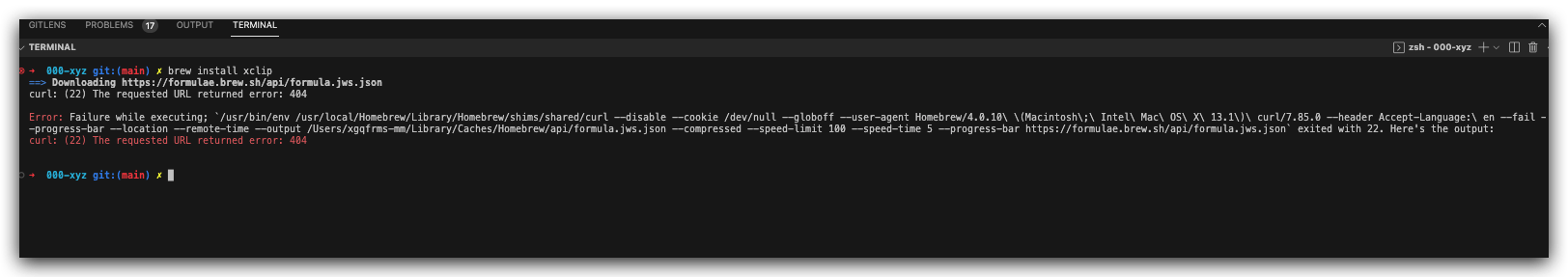 curl: (22) The requested URL returned error: 404 · Issue #822 · Homebrew/formulae.brew.sh · GitHub