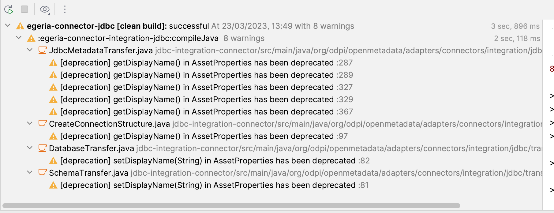 Jdbc Connector Uses Deprecated Egeria 4 Methods · Issue 61 · Odpi Egeria Connector Jdbc · Github
