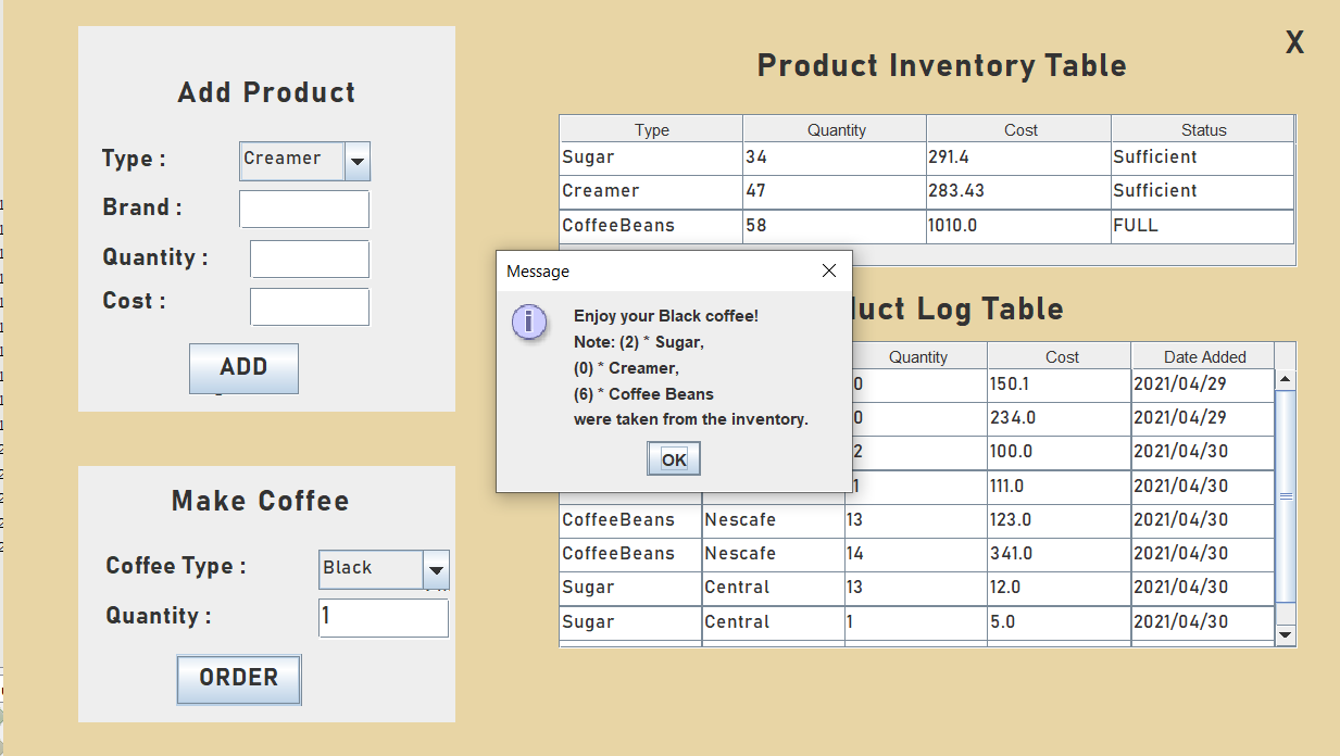GitHub - JamesDulangon/cafe-inventory: Java swing-based cafe shop ...