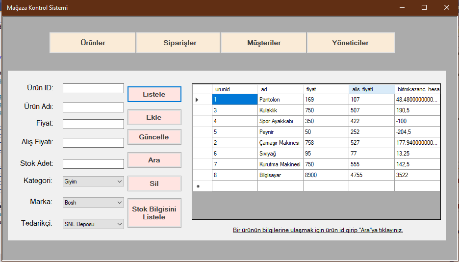 GitHub - selcannarin/MagazaOtomasyonu