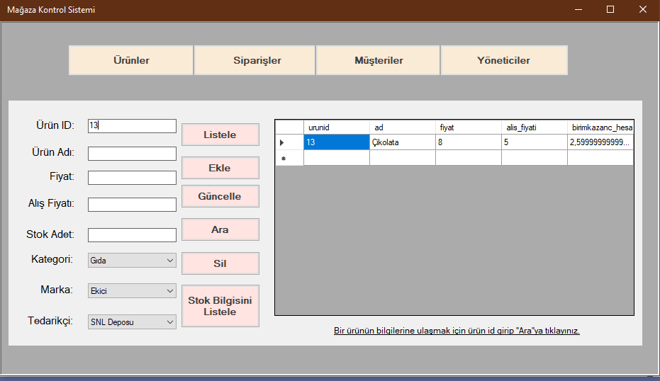 GitHub - selcannarin/MagazaOtomasyonu