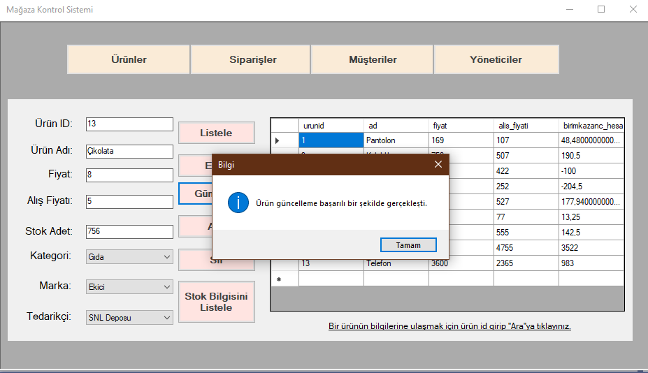 GitHub - selcannarin/MagazaOtomasyonu