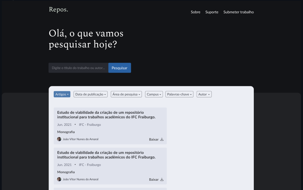 GitHub - nunesAmaral/Repos: Um repositório web de trabalhos acadêmicos de todos os níveis para o ...