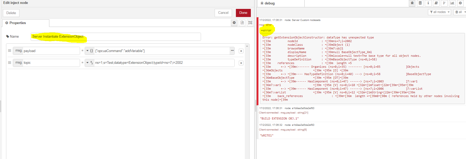 ExtensionObject in method calls · Issue #383 · mikakaraila/node-red-contrib-opcua · GitHub