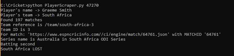 GitHub - nkarunakar/Cricinfo_PlayerScraper: Python script to collect ball by ball data of a ...