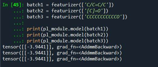 Same prediction for every molecules with pretrained and finetuned model. · Issue #21 · gmum ...