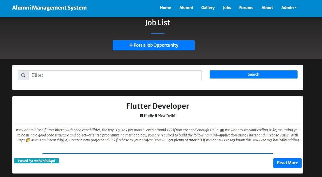 GitHub - yogeshkumarsaini/Alumni_Management_System: The Online Alumni Management System is a PHP ...