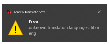 Unknown translation languages: fil or eng · Issue #79 · OneMoreGres/ScreenTranslator · GitHub