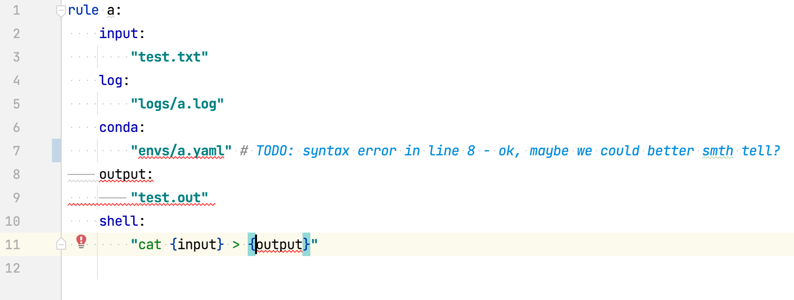 Better error for mixed tab and spaces file · Issue #393 · JetBrains-Research/snakecharm · GitHub