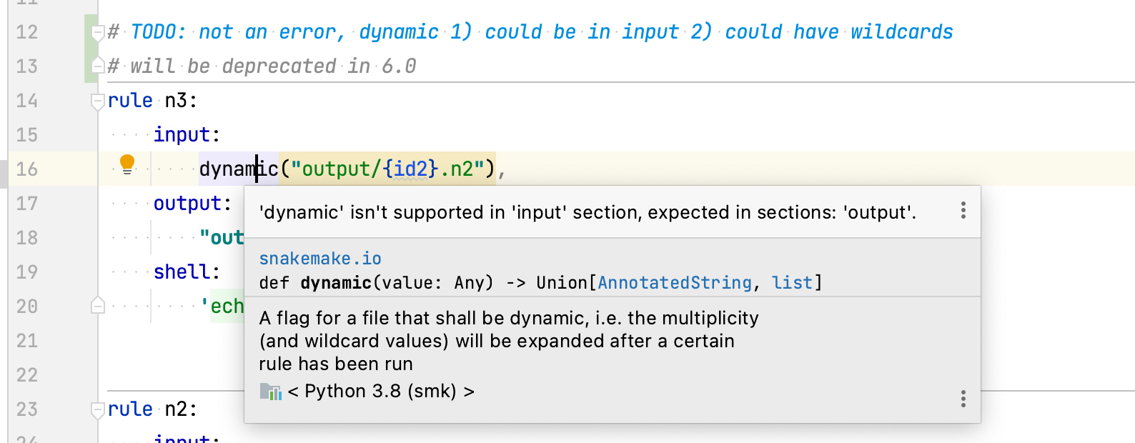 Do not show warning is `dynamic` is used in input section · Issue #396 · JetBrains-Research ...