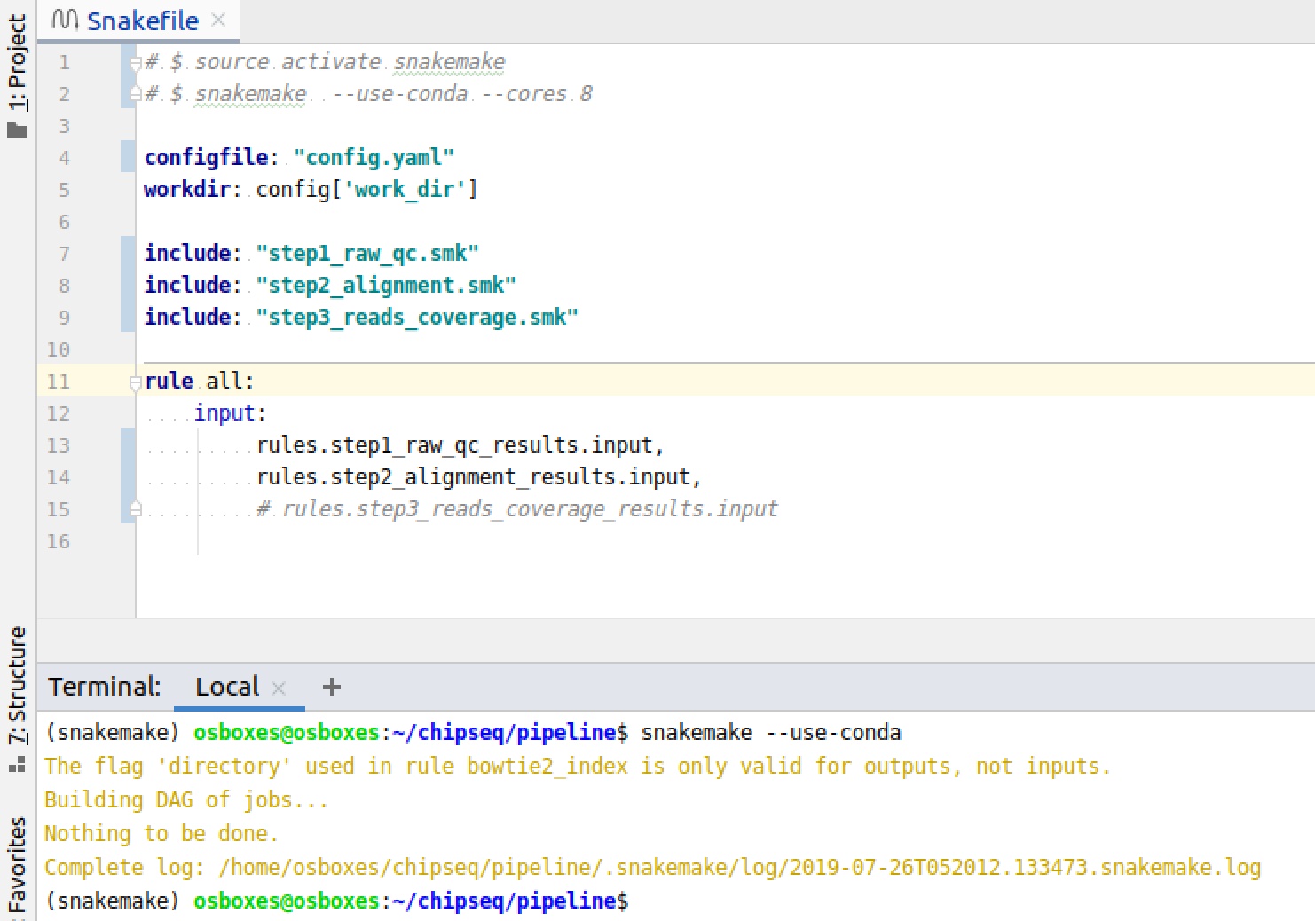 Inspection: trailing comment at the end of Snakefile · Issue #58 ...