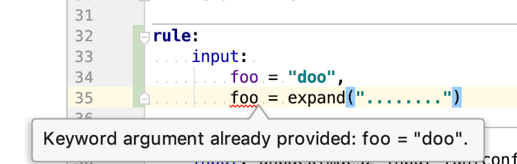 Keyword arguments duplication · Issue #72 · JetBrains-Research/snakecharm · GitHub