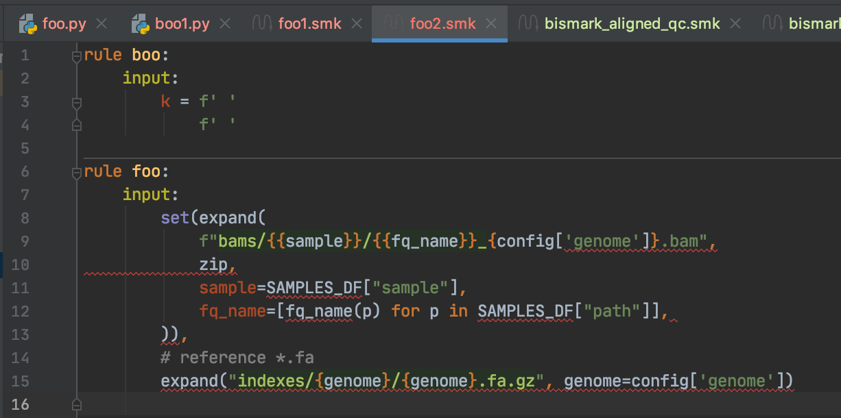 Parsing error false positive · Issue #248 · JetBrains-Research/snakecharm · GitHub