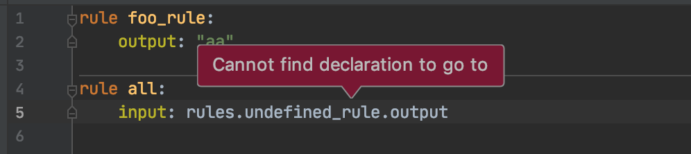 Unresolved rule error isn't shown · Issue #247 · JetBrains-Research/snakecharm · GitHub