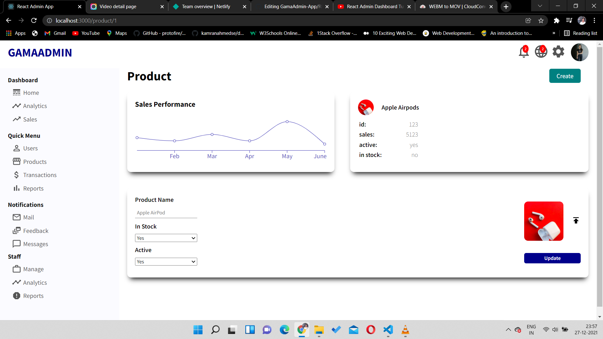 GitHub - jayanth137/GamaAdmin-App: a React admin panel dashboard using React Hooks, Routers and ...