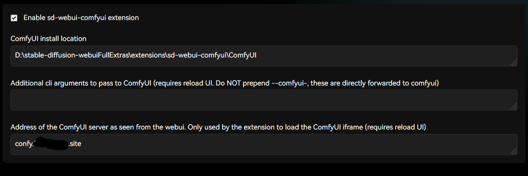 ConfyUI using domain · Issue #82 · ModelSurge/sd-webui-comfyui · GitHub
