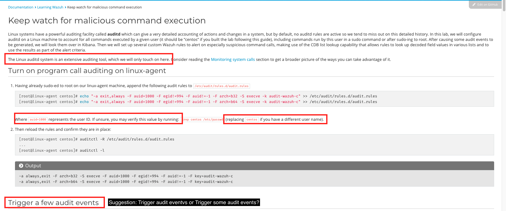 Rewrite "Audit commands" page - Fix errors and improve the tone of the text. · Issue #4024 ...