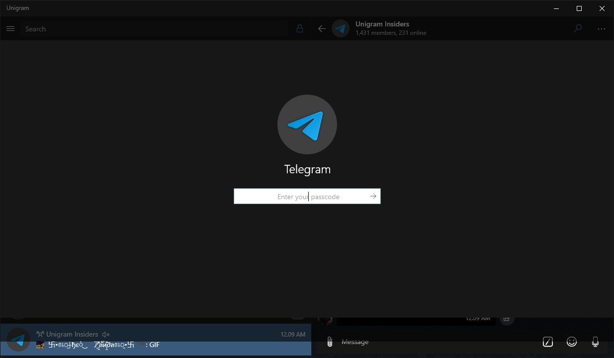 Password Entry page issue · Issue #2086 · UnigramDev/Unigram · GitHub