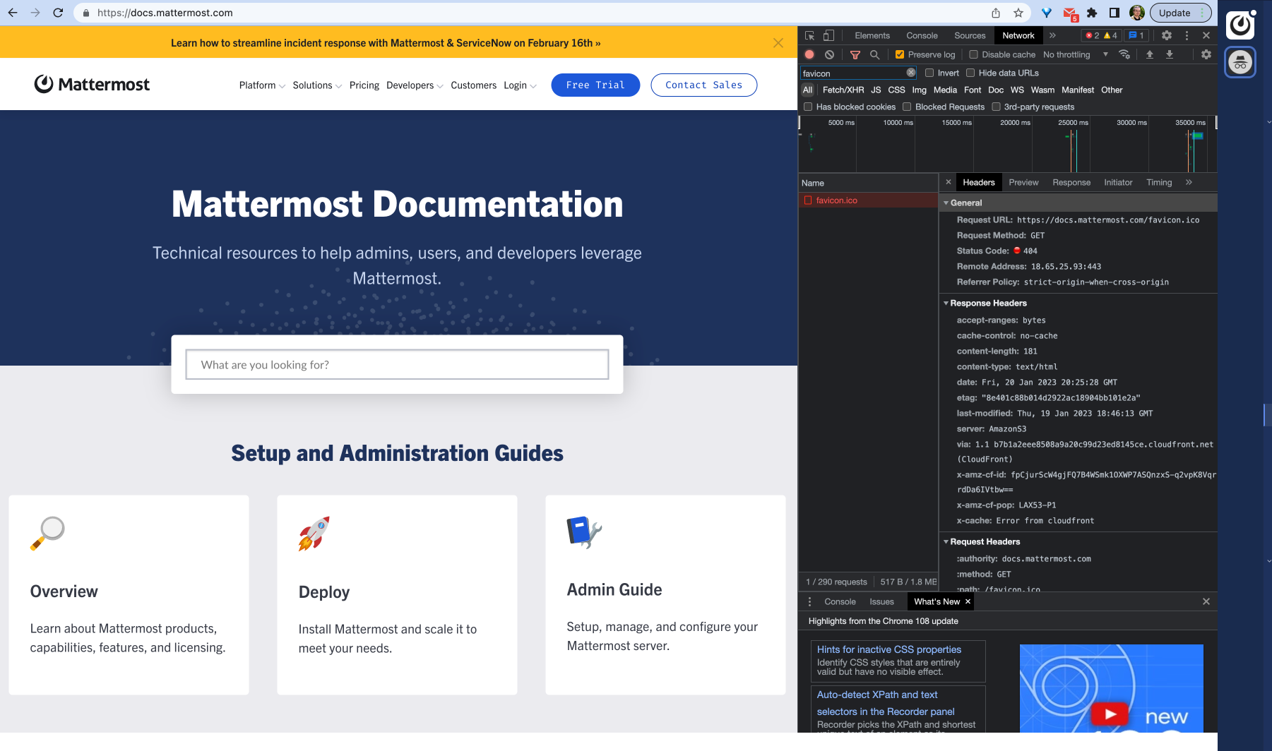 Help Wanted: 404 - favicon.ico is missing · Issue #6173 · mattermost/docs · GitHub