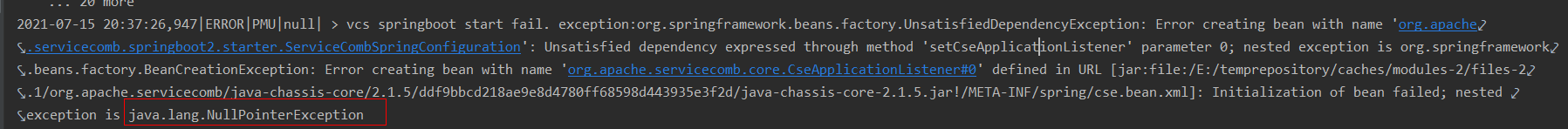 springboot无法启动，空指针，无法加载CseApplicationListener这个bean · Issue #2472 · apache/servicecomb-java ...