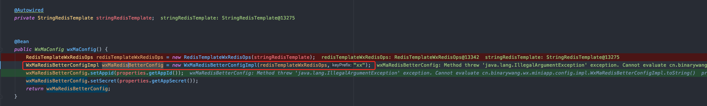 使用WxMaRedisBetterConfigImpl实例化时报错，但是不影响项目启动 · Issue #2435 · binarywang/WxJava · GitHub