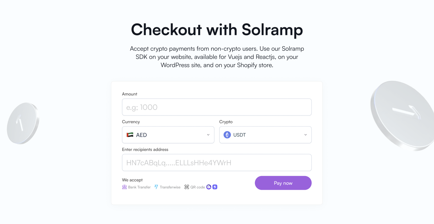 GitHub - screen3/solramp-monorepo: Accept crypto payments from non-crypto users. Use our Solramp ...