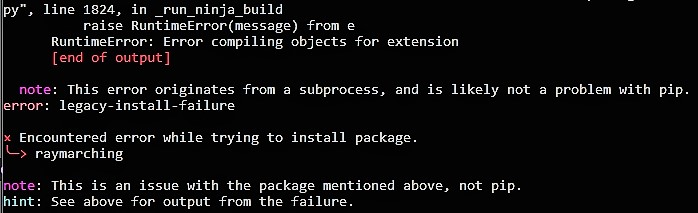 I have a problem with installing raymarching · Issue #121 · ashawkey/stable-dreamfusion · GitHub