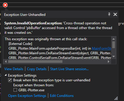 Freeze within setup menu · Issue #161 · svenhb/GRBL-Plotter · GitHub