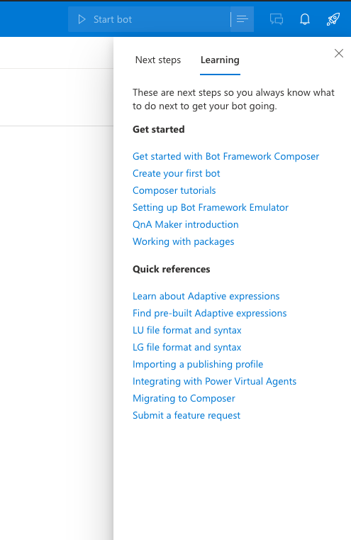 Add Document Links to Learning Page · Issue #6546 · microsoft/BotFramework-Composer · GitHub