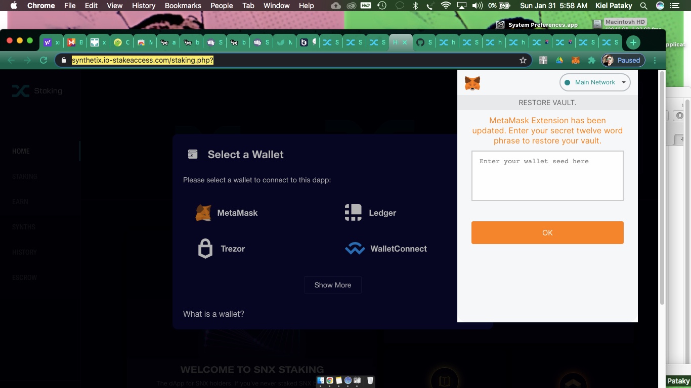 Synthetix.io Meta Mask (fake) discovered in code · Issue #12028 ...