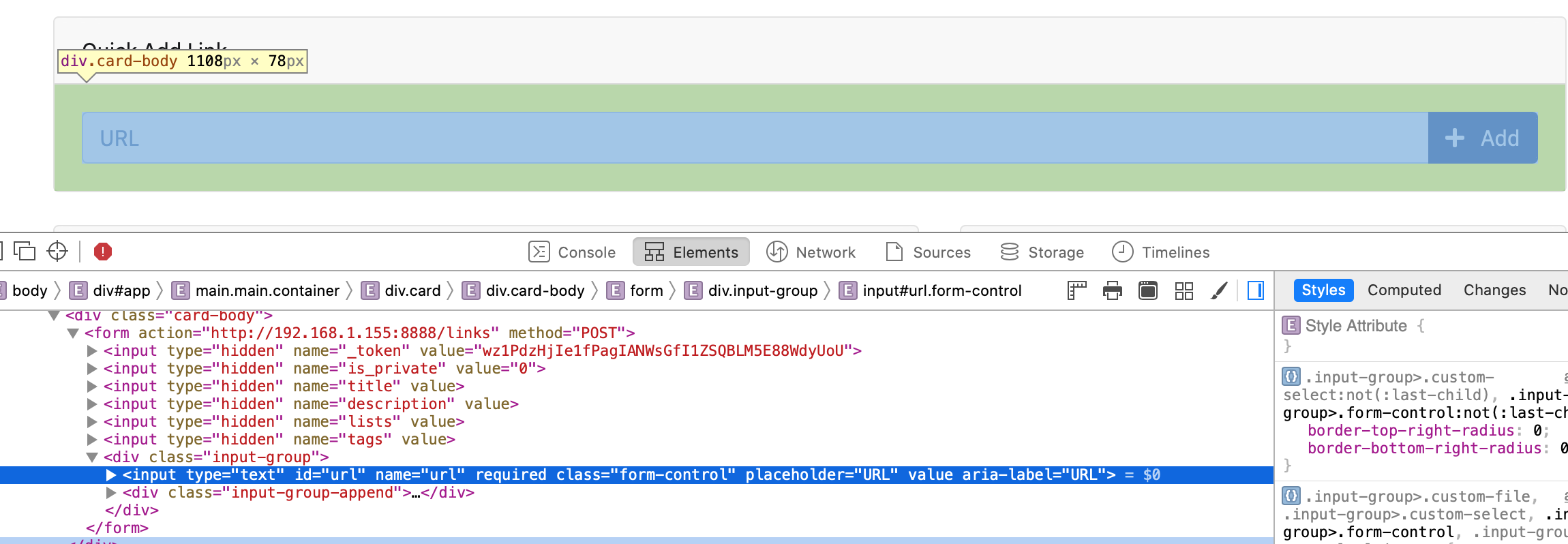 Input type URL is not checked at Quick Add Link · Issue #187 · Kovah/LinkAce · GitHub