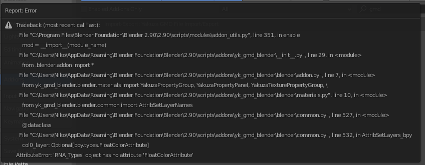 Can't enable plugin on Blender 2.90 · Issue #65 · theturboturnip/yk_gmd_io · GitHub