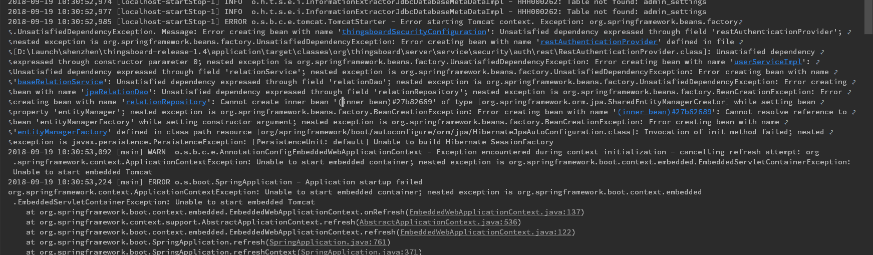 Cannot start ThingsboardServerApplication · Issue #1084 · thingsboard/thingsboard · GitHub