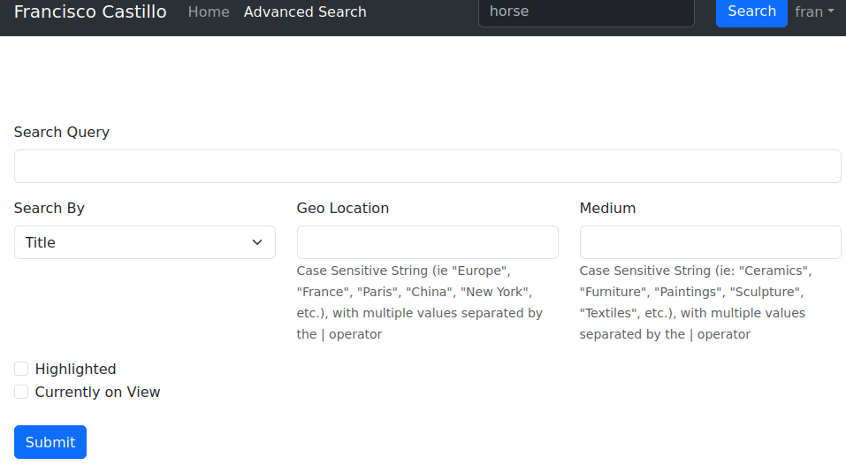 GitHub - FranBlake89/Art_Museum_React: React App, susing NextJs, MongoDB, NodeJs, express