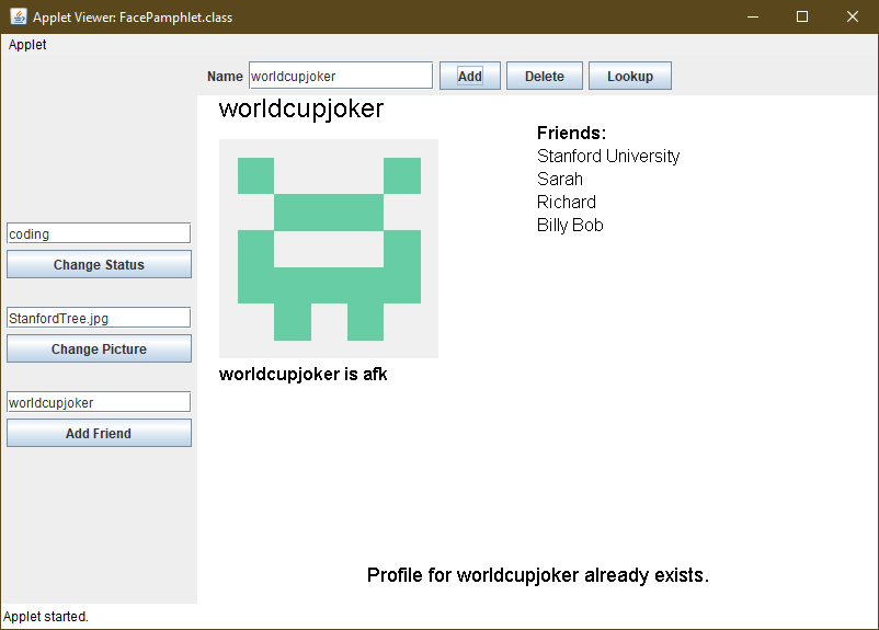 GitHub - worldcupjoker/FacePamphlet