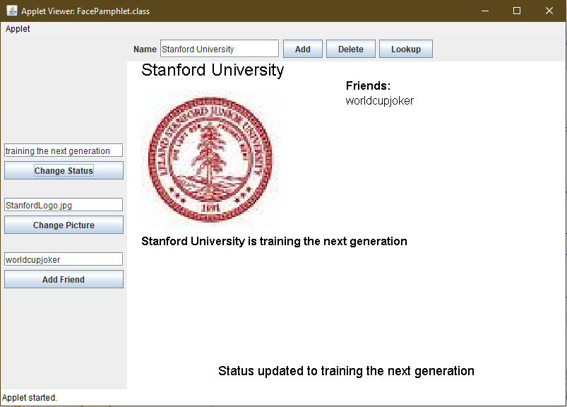 GitHub - worldcupjoker/FacePamphlet