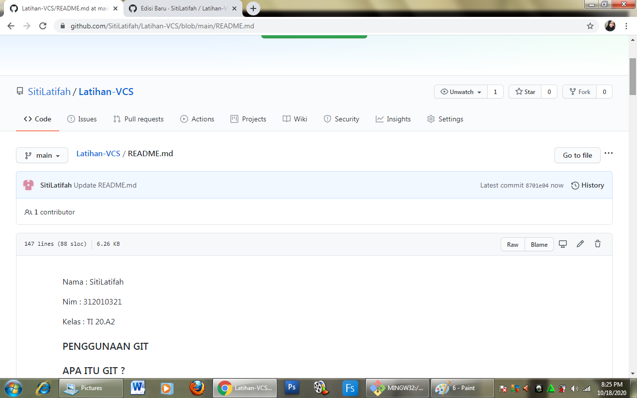 GitHub - SitiLatifah/Latihan-VSC