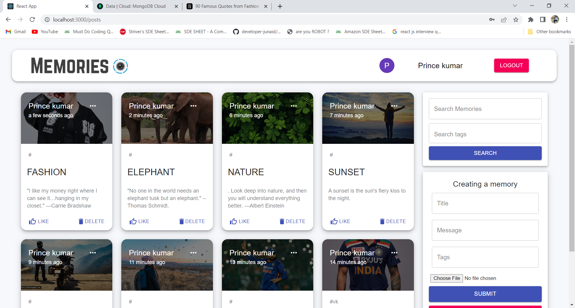 GitHub - prince25kumar/Mern-memories-Blog