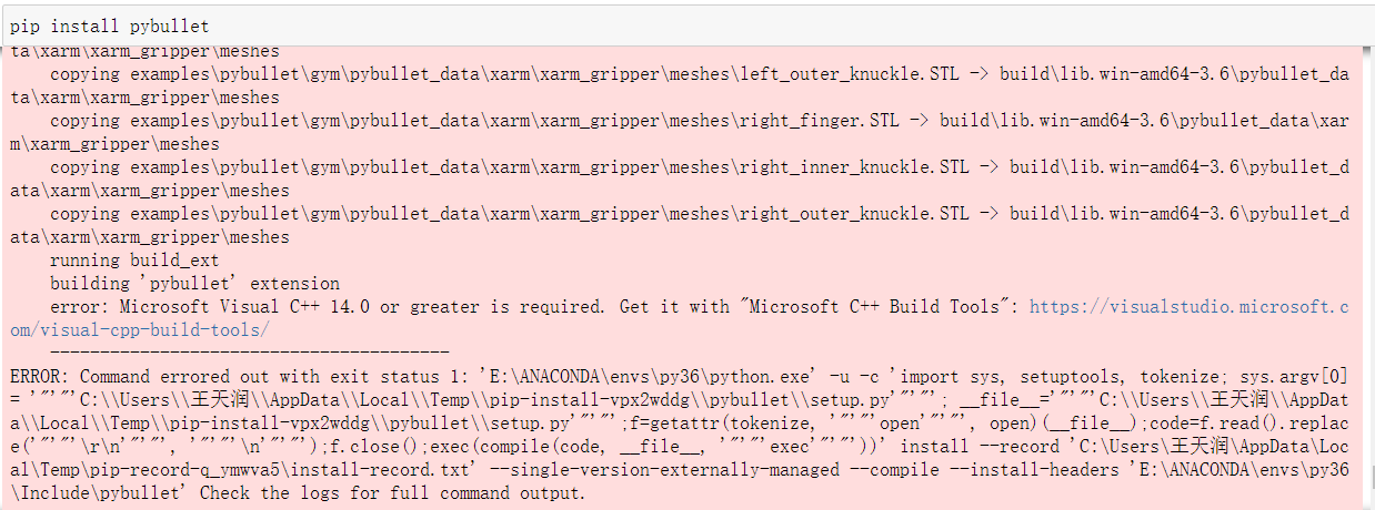 I installed tensor flow and baseline under python3.6 environment, but still can't install ...