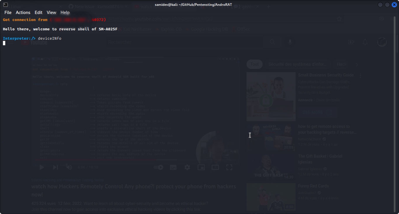 Commands not working/launching · Issue #229 · karma9874/AndroRAT · GitHub