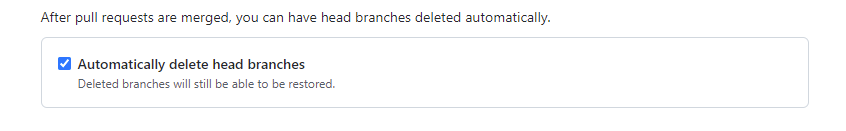 Set "Automatically delete head branches" in repo settings · Issue #6224 · QuantConnect/Lean · GitHub