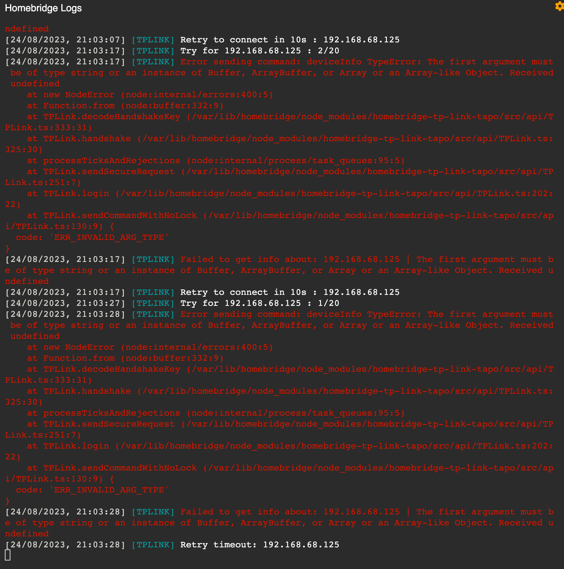 Issue with TPLink Tapo LED Bulb · Issue #49 · RaresAil/homebridge-tp-link-tapo · GitHub
