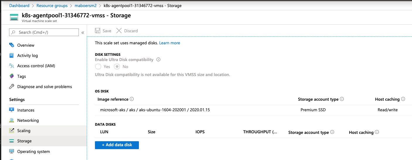 AKS Engine - VMSS not using Premium disks · Issue #2215 · Azure/aks-engine · GitHub