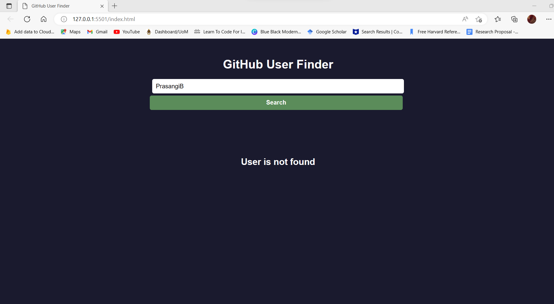 GitHub - PrasangiBandara/Github-User-Finder: Simple Single page ...