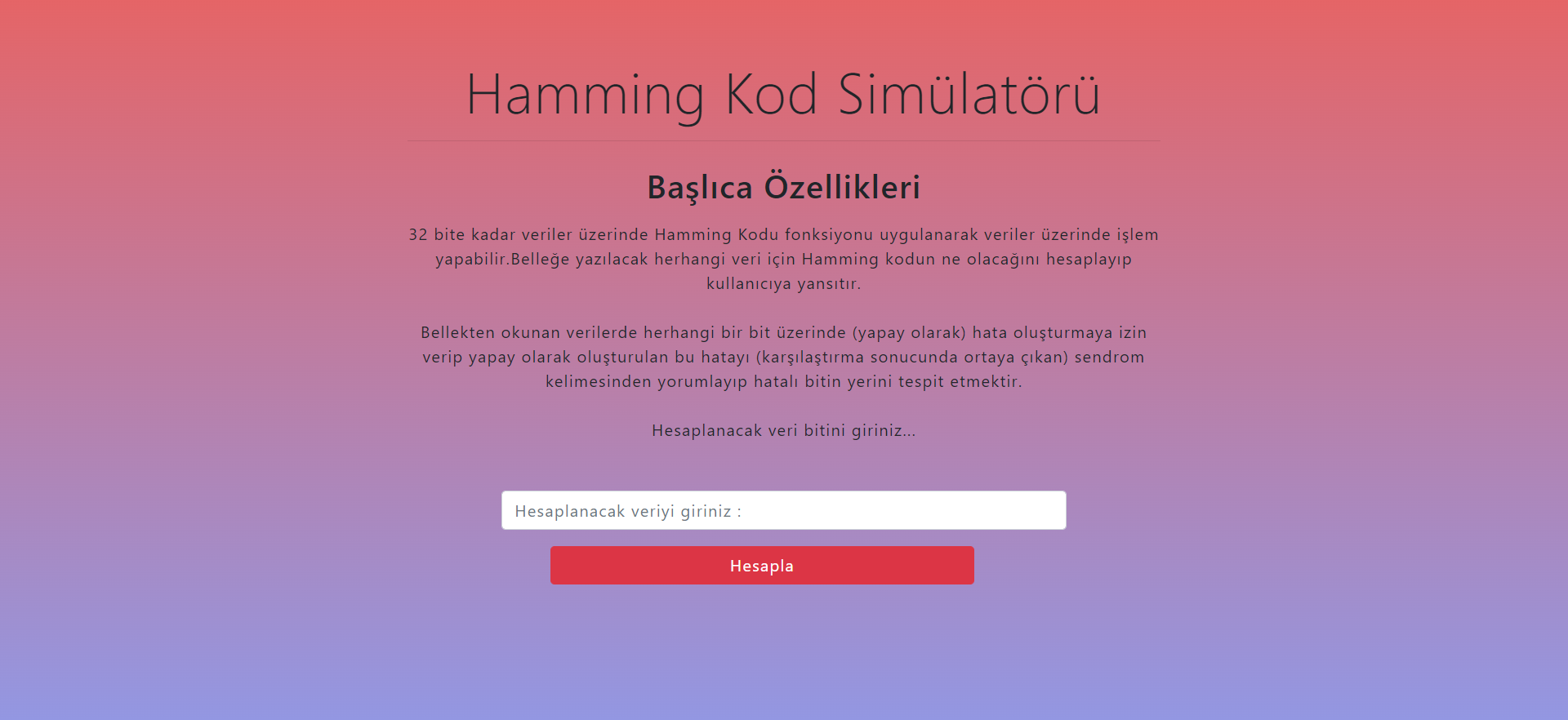 GitHub - BekirKurt/HammingCodeSimulator