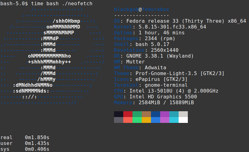 Neofetch Takes Long Time 1 3 Seconds To Detect Packages In Fedora 33