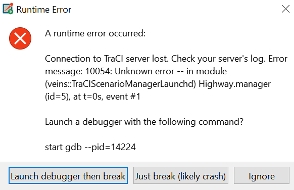 A Runtime Error Occured Error Launching Traci Server · Issue 17 · Michele Segata Plexe · Github