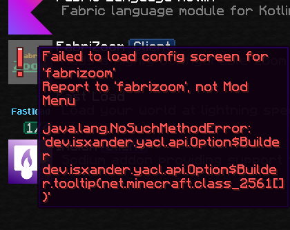 Option menu for mods that depend on YACL fails to load · Issue #70 · isXander ...