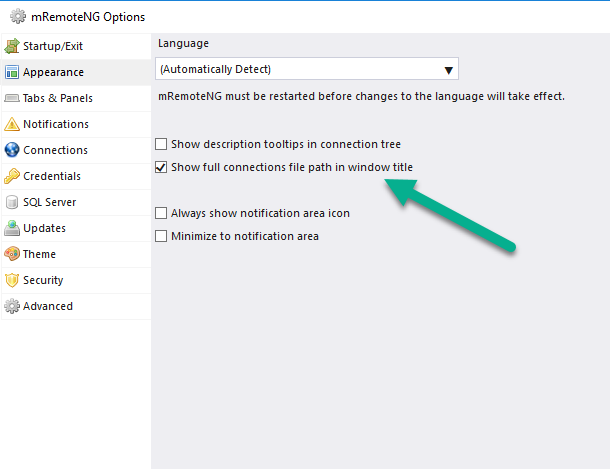 Feature Request: Config location in GUI · Issue #1799 · mRemoteNG/mRemoteNG · GitHub